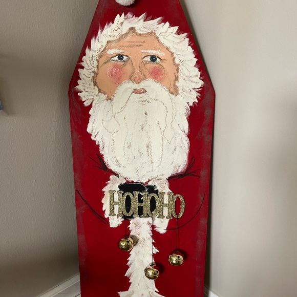 handcrafted | Holiday | Charming Santa Leaner With Bells | Poshmark